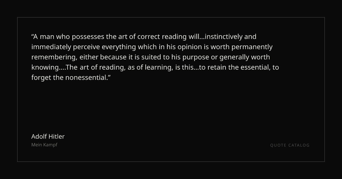 "A man who possesses the art of correct reading will…instinct ...