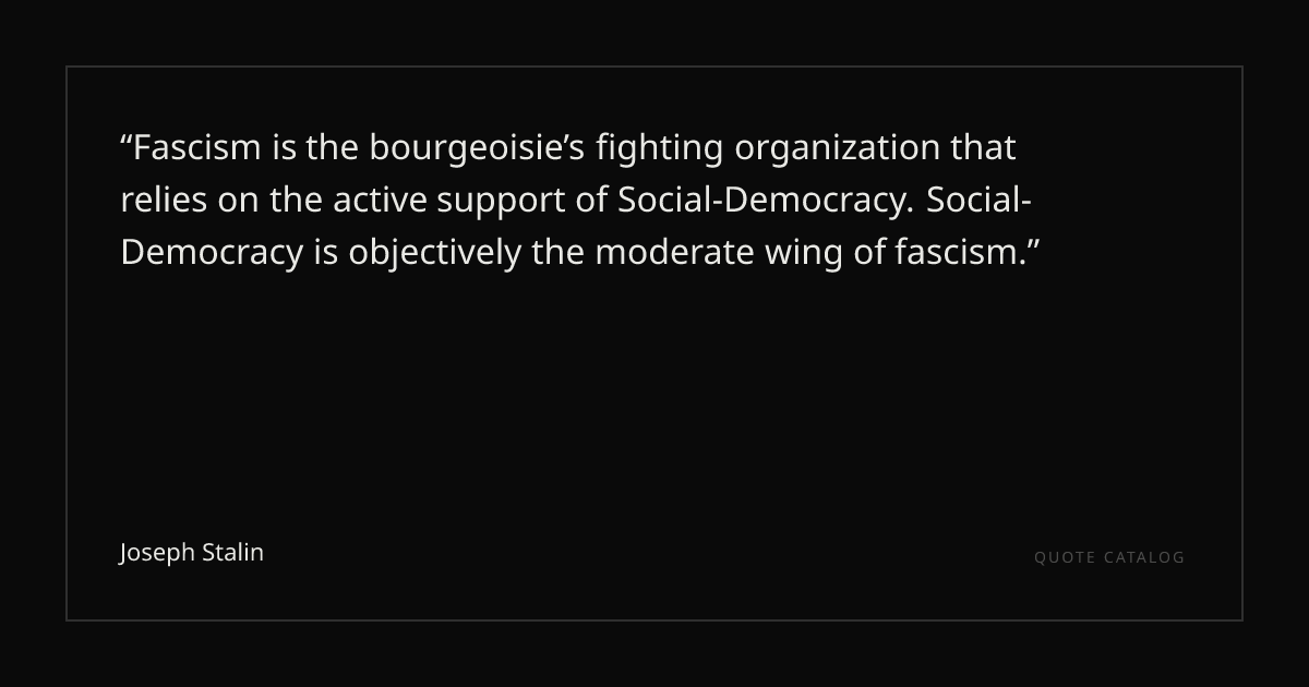 "Fascism is the bourgeoisie’s fighting organization that reli ...